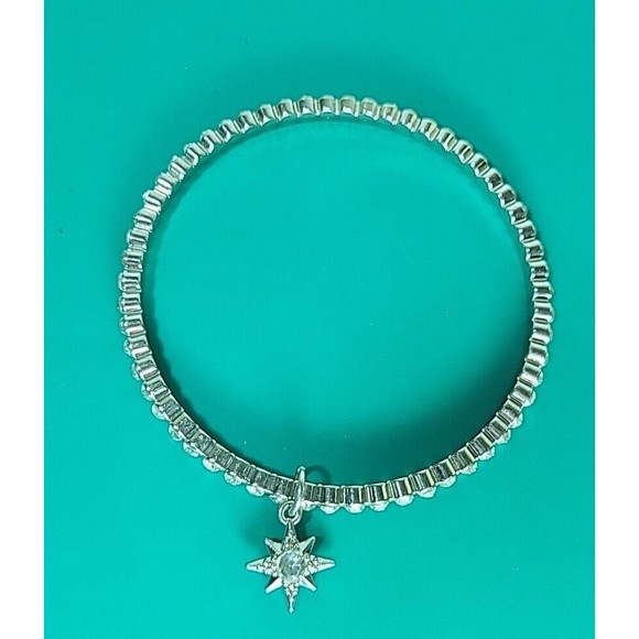 Unbranded | Jewelry | Rhinestone Bangle Bracelet Bezel Silver Tone Star ...